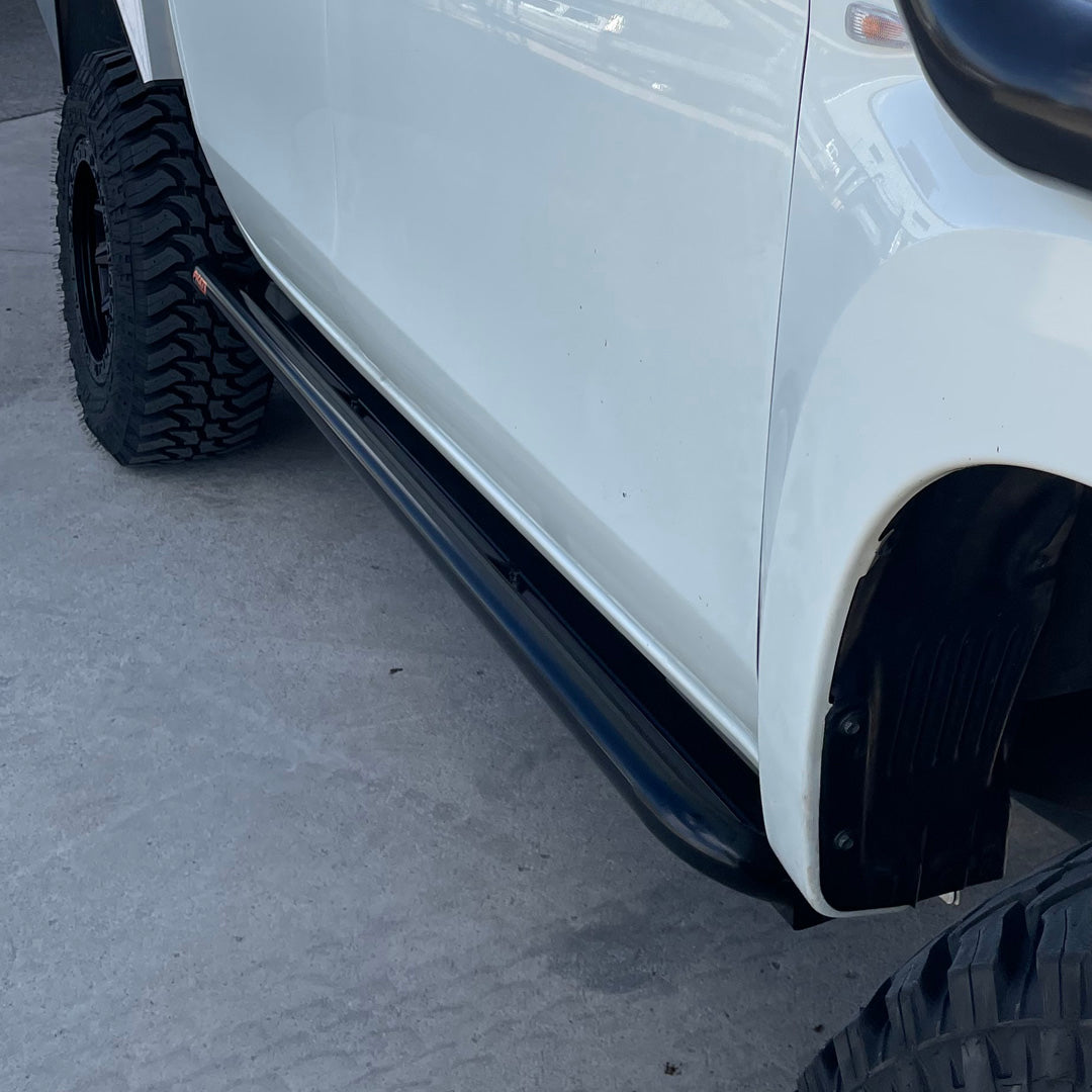 Mitsubishi Triton MR ANGLED Rock Sliders / Side Steps – Powdercoated ...