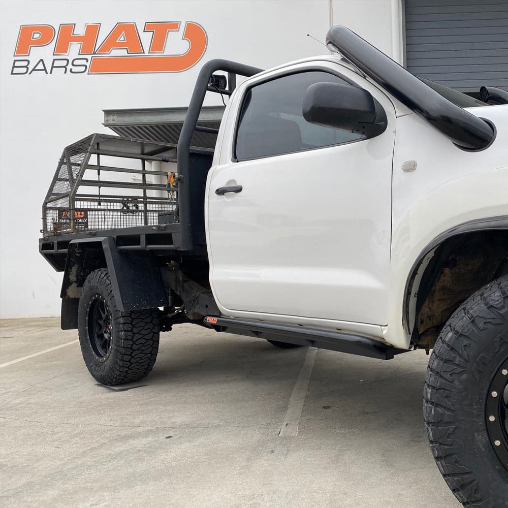 Toyota Hilux N70 ANGLED Rock Sliders / Side Steps – Powdercoated ...